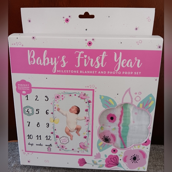c.r. gibson | Matching Sets | Nib Baby First Year Milestone Blanket ...